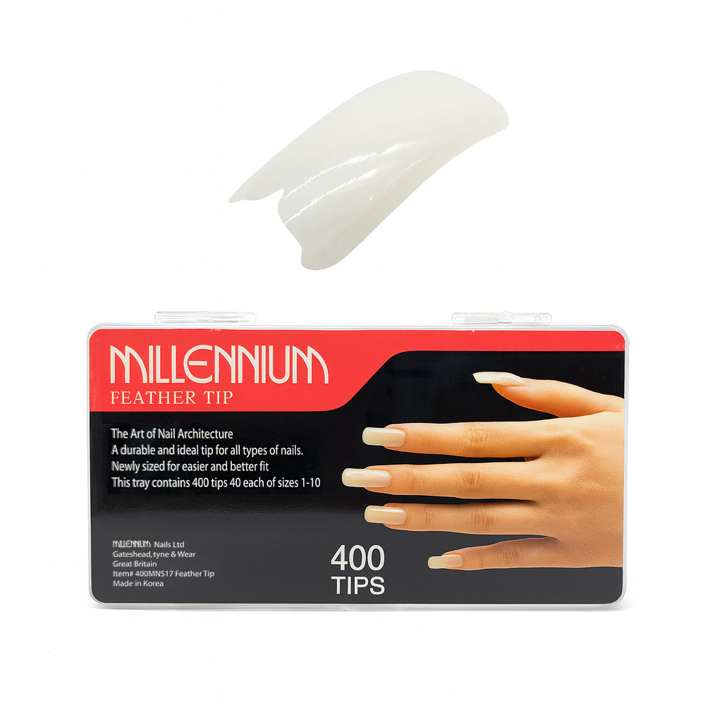 Millennium Feather Tip Natural Nail Tips - 400 Pack (Sizes 1–10) - Naio ...