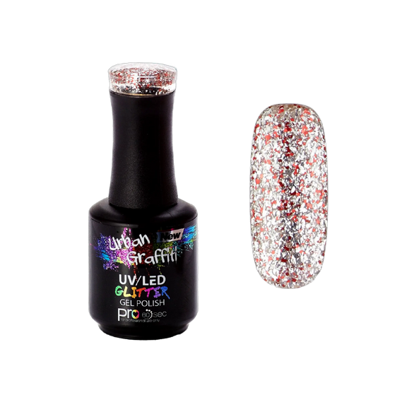 Red and Silver Glitter Gel Polish | Apollo A0907 | Urban Graffiti ...